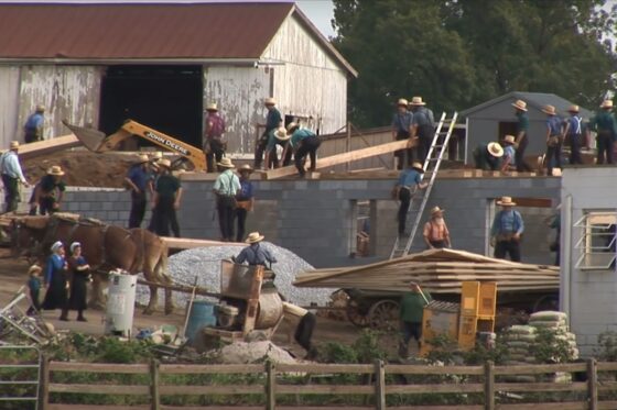 The Amish Barn Raising (14 Images & Excellent Documentary) - Amish America