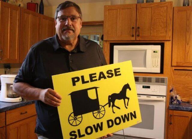 Non-Amish Man Puts Up 100 “Please Slow Down” Signs For Amish Neighbors ...